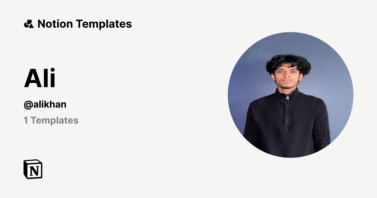 Ali | Template Creator | Notion Marketplace