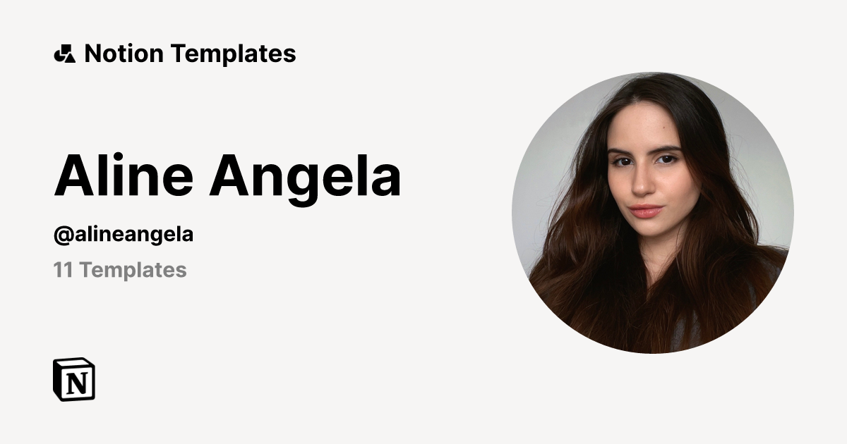 Aline Angela | Template Creator | Notion Marketplace
