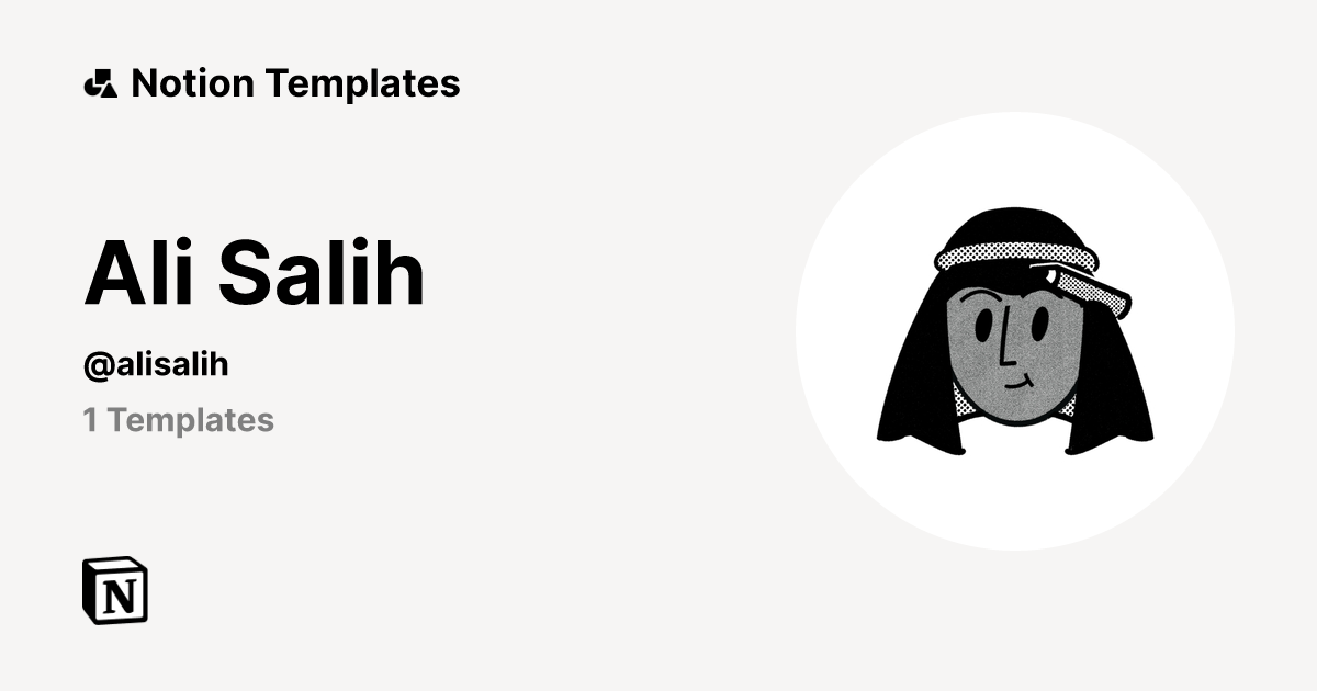 Ali Salih | Template Creator | Notion Marketplace