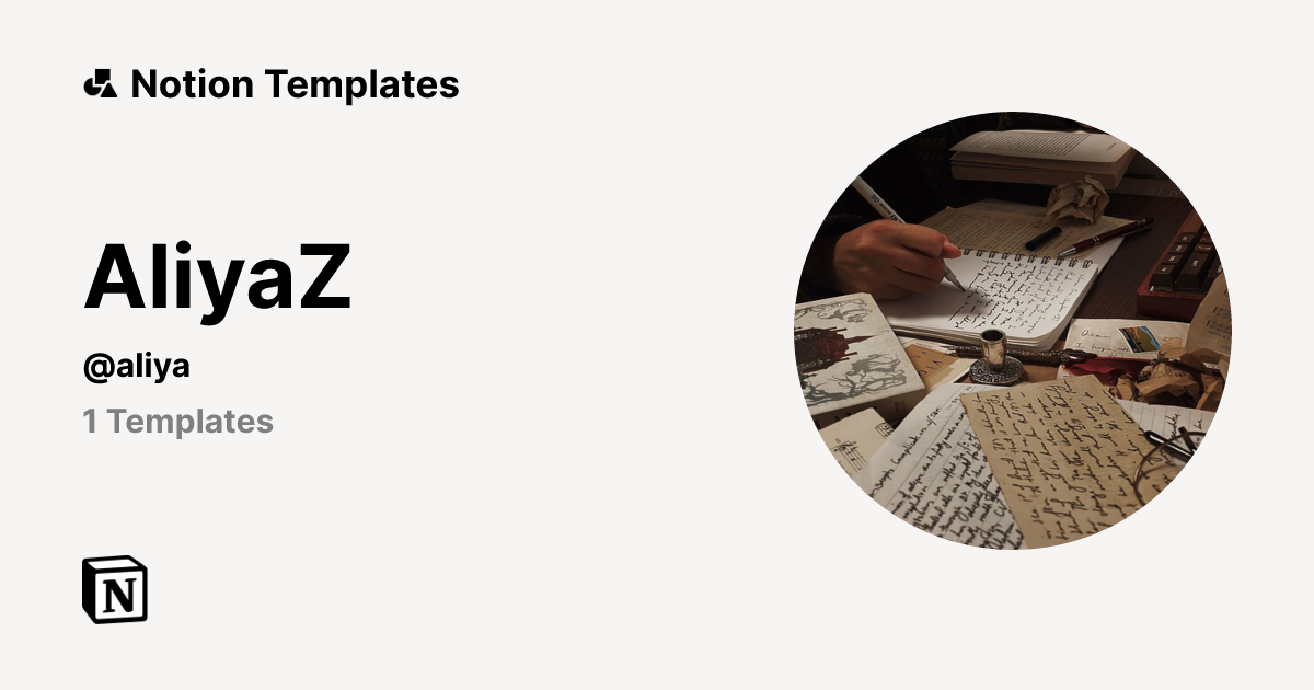 AliyaZ | Template Creator | Notion Marketplace