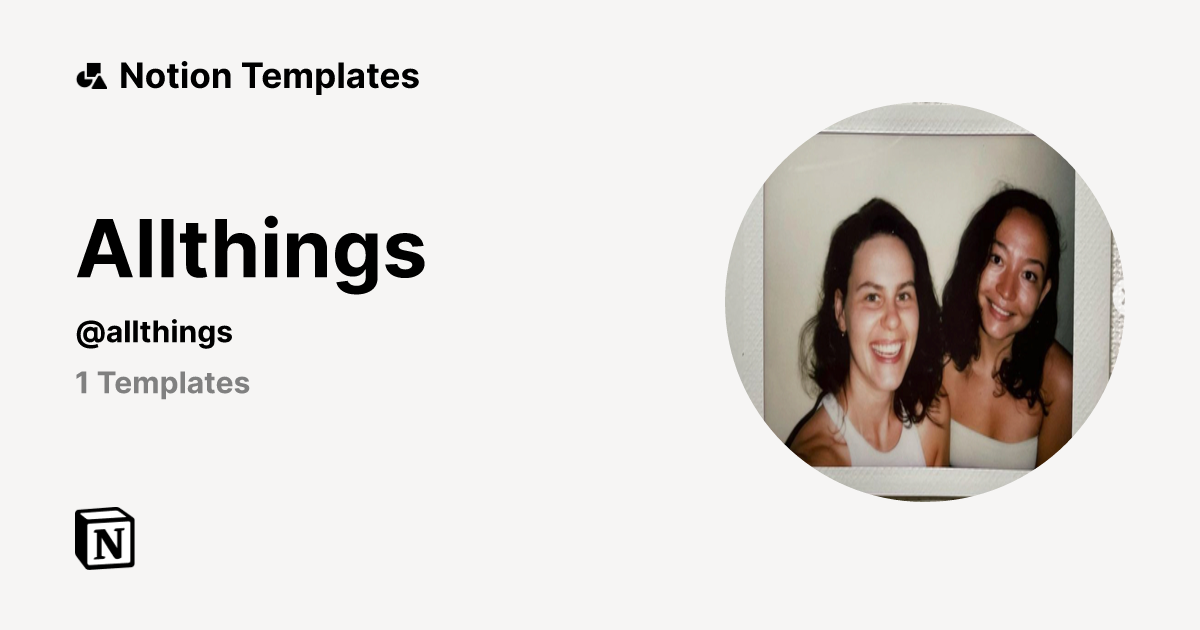 Allthings | Template Creator | Notion Marketplace
