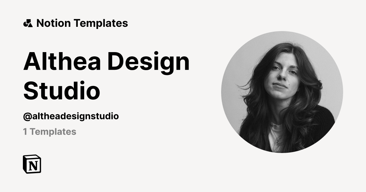 Althea Design Studio | Template Creator | Notion Marketplace