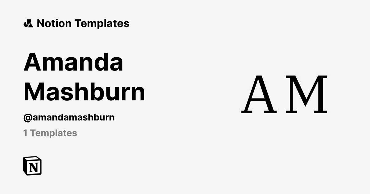 Amanda Mashburn | Template Creator | Notion Marketplace