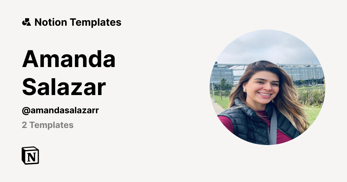 Amanda Salazar | Template Creator | Notion Marketplace