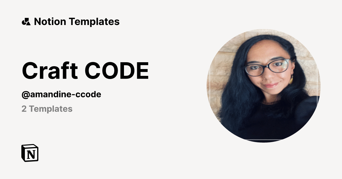 Craft CODE | Template Creator | Notion Marketplace
