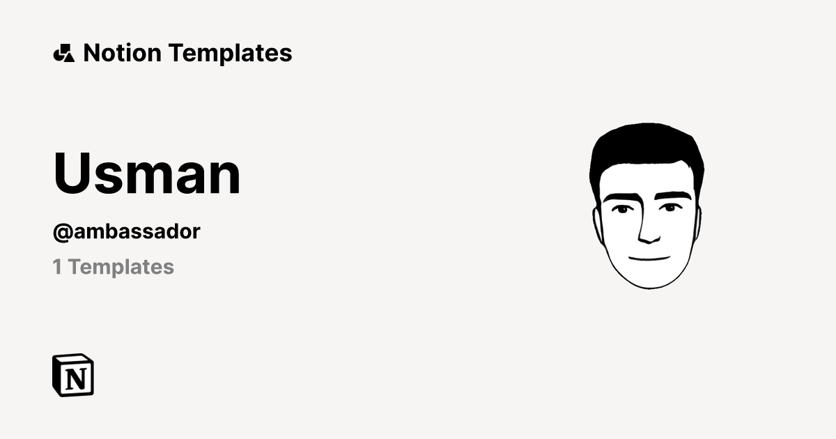 Usman | Template Creator | Notion Marketplace