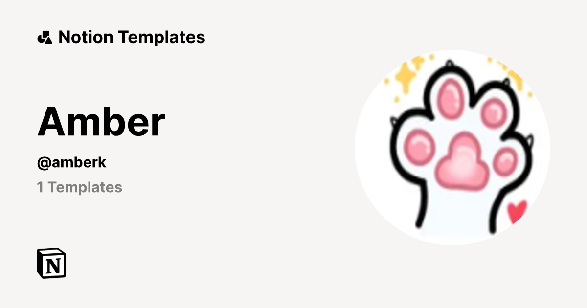 Amber | Template Creator | Notion Marketplace