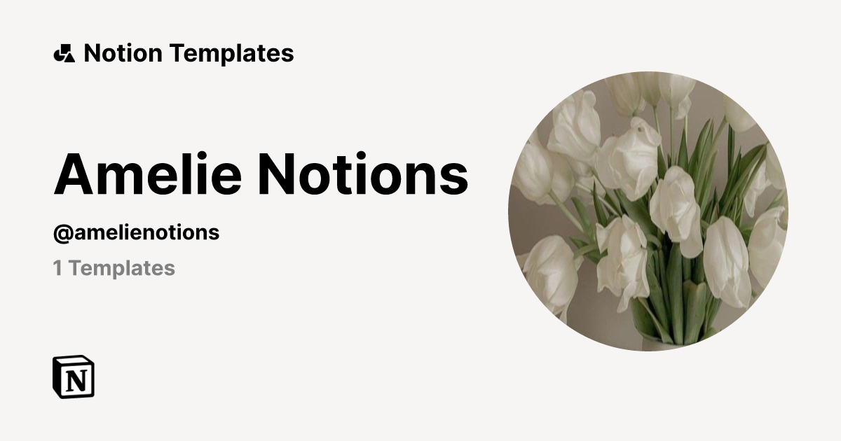 Amelie Notions | Template Creator | Notion Marketplace