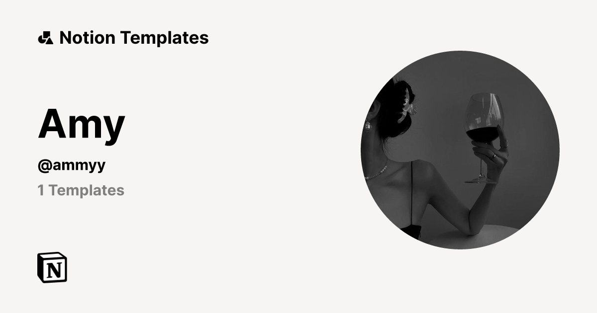 Amy | Template Creator | Notion Marketplace
