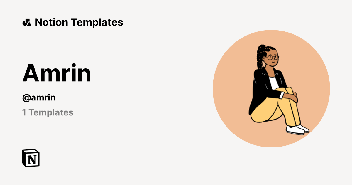 Amrin | Template Creator | Notion Marketplace