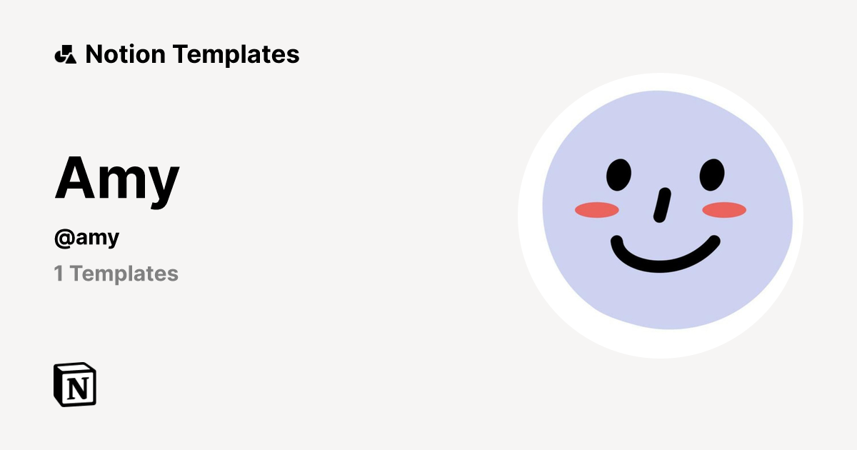 Amy | Template Creator | Notion Marketplace