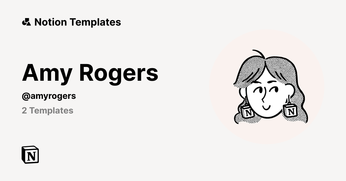Amy Rogers | Template Creator | Notion Marketplace