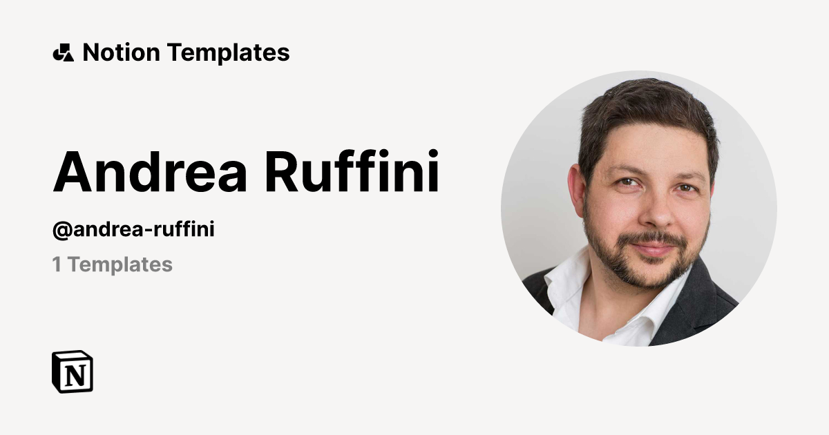 Andrea Ruffini | Template Creator | Notion Marketplace