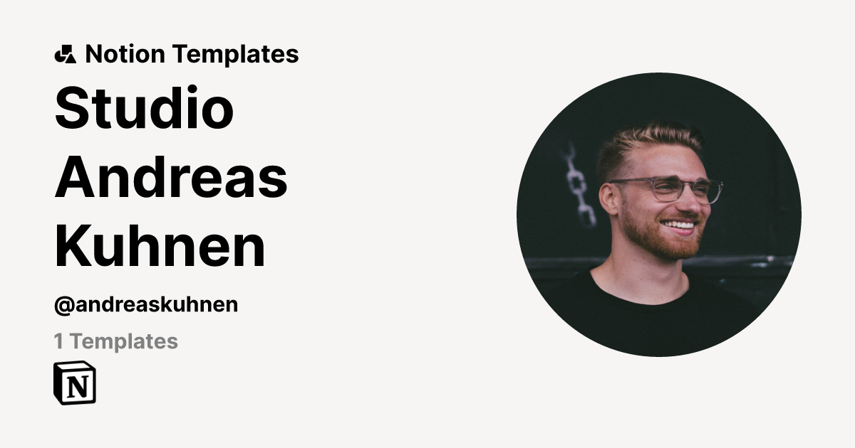 Studio Andreas Kuhnen | Template Creator | Notion Marketplace