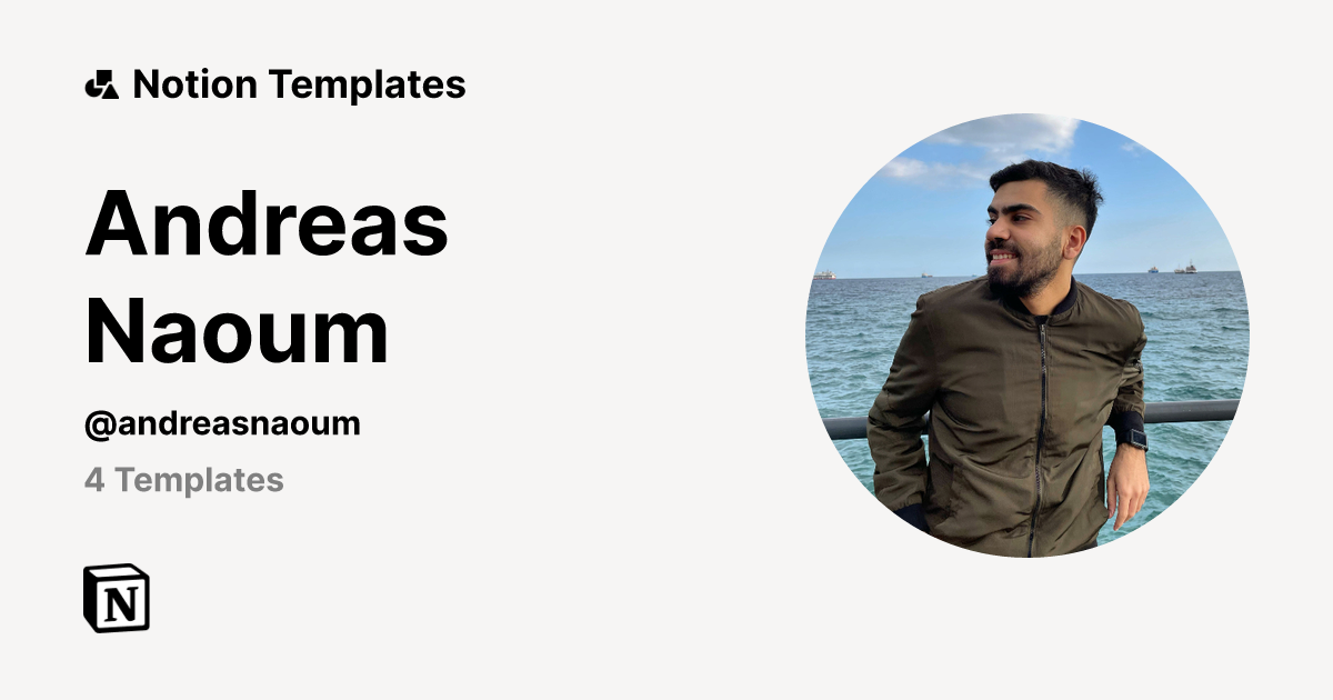 Andreas Naoum | Template Creator | Notion Marketplace