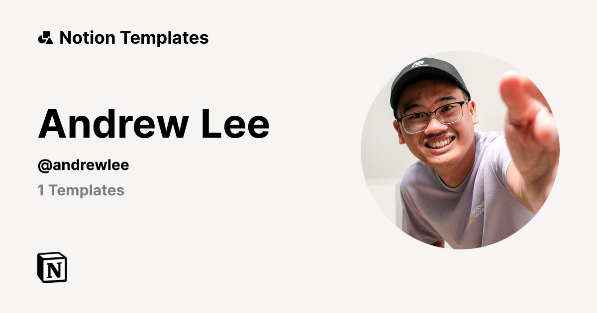 Andrew Lee | Template Creator | Notion Marketplace
