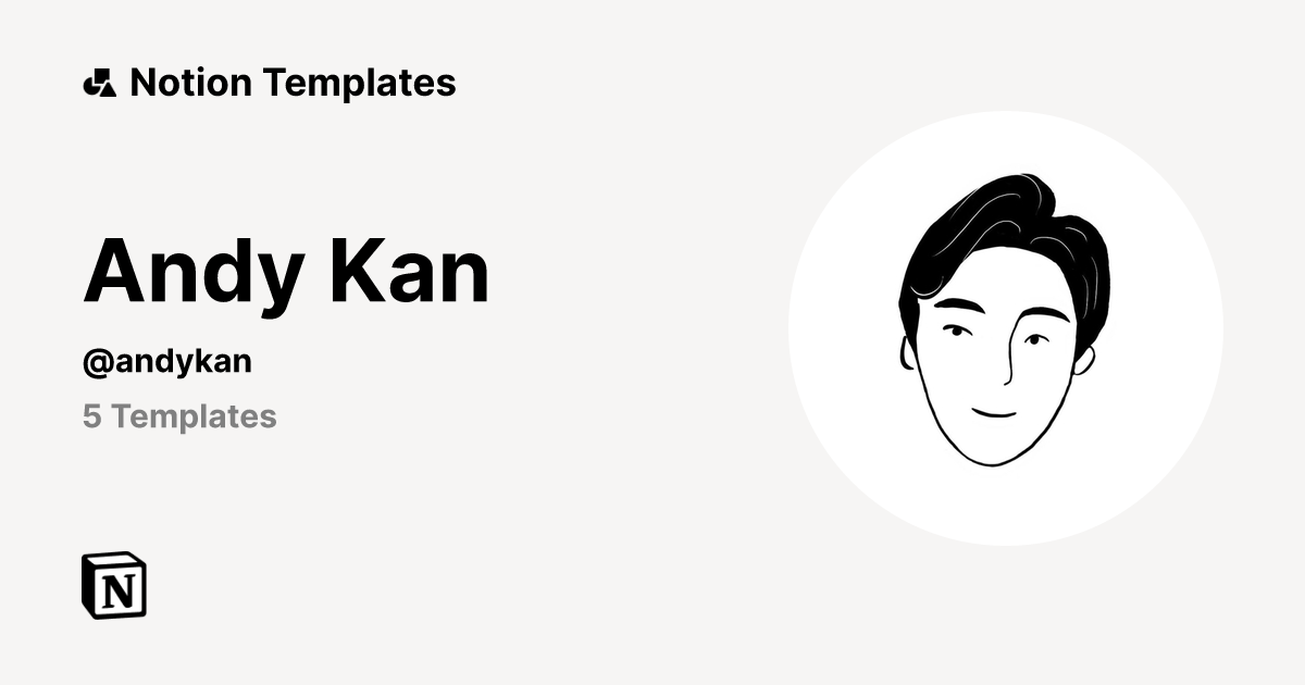 Andy Kan | Template Creator | Notion Marketplace