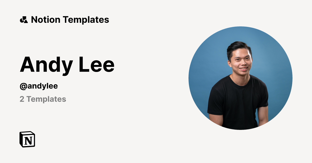 Andy Lee | Template Creator | Notion Marketplace