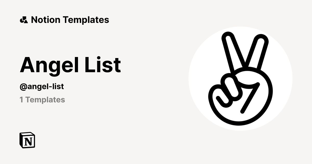 Angel List | Template Creator | Notion Marketplace
