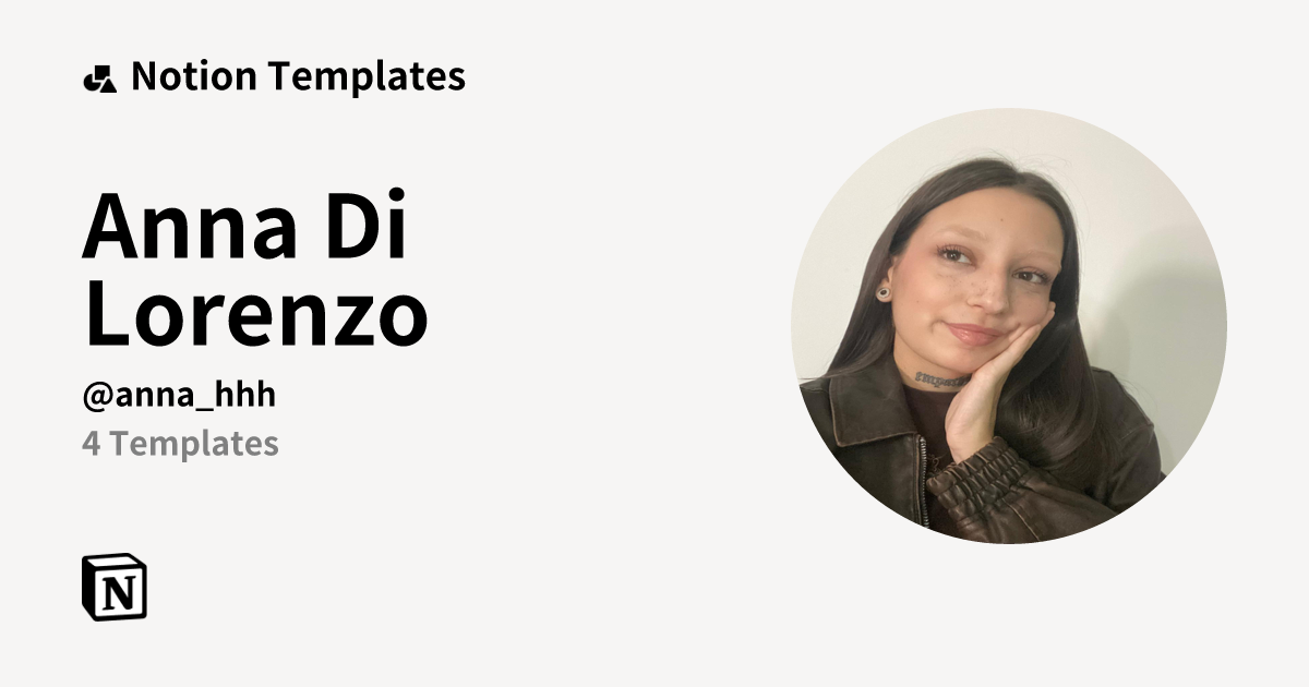 Anna Di Lorenzo | Template Creator | Notion Marketplace