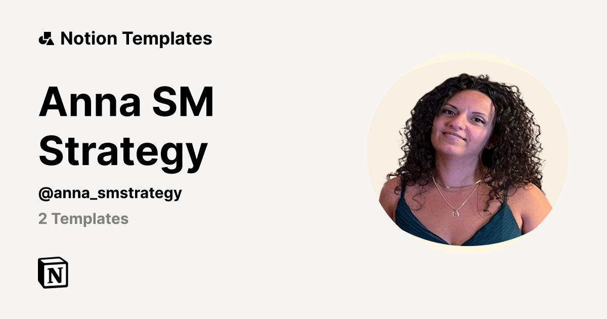 Anna SM Strategy | Template Creator | Notion Marketplace