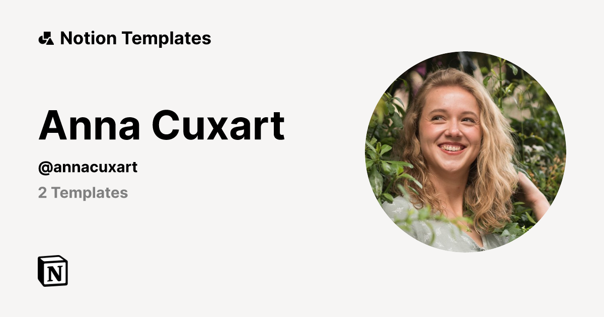 Anna Cuxart | Template Creator | Notion Marketplace