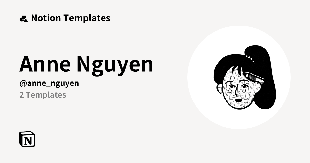 Anne Nguyen | Template Creator | Notion Marketplace