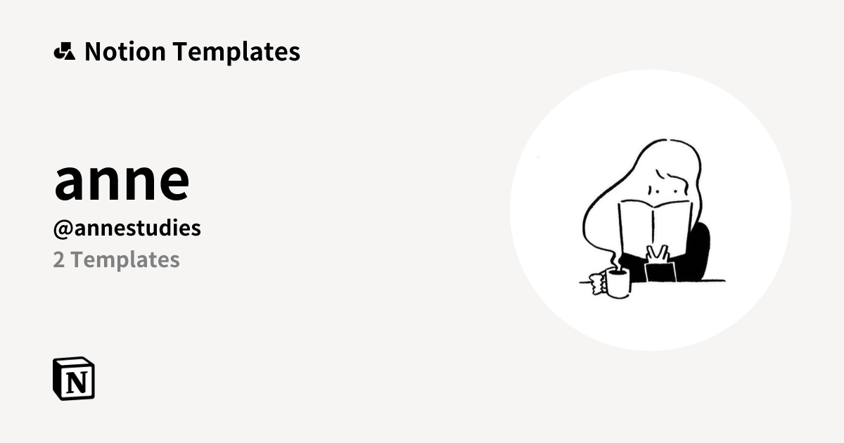 anne | Template Creator | Notion Marketplace
