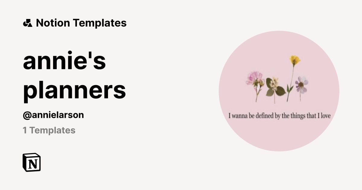 annie's planners | Template Creator | Notion Marketplace