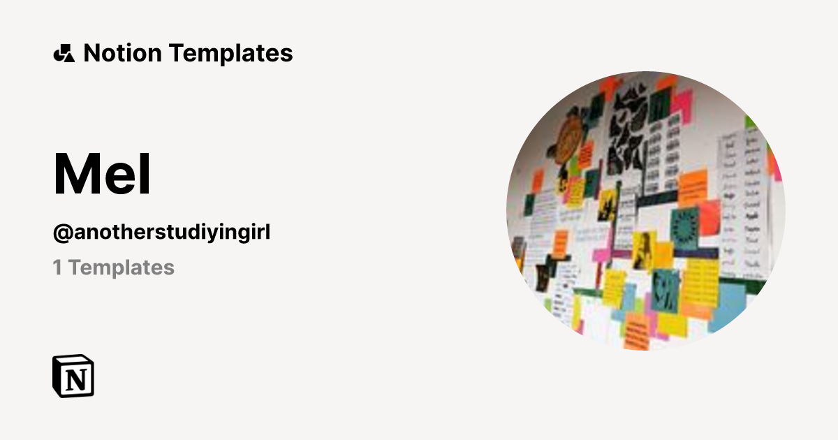 Mel | Template Creator | Notion Marketplace