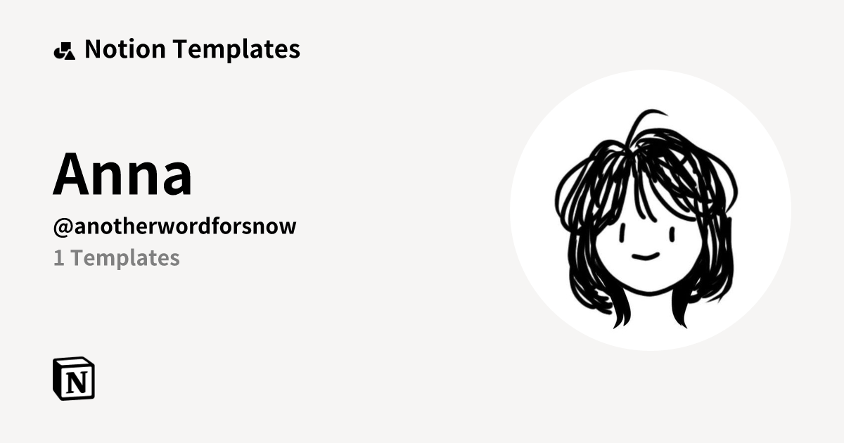 Anna | Template Creator | Notion Marketplace