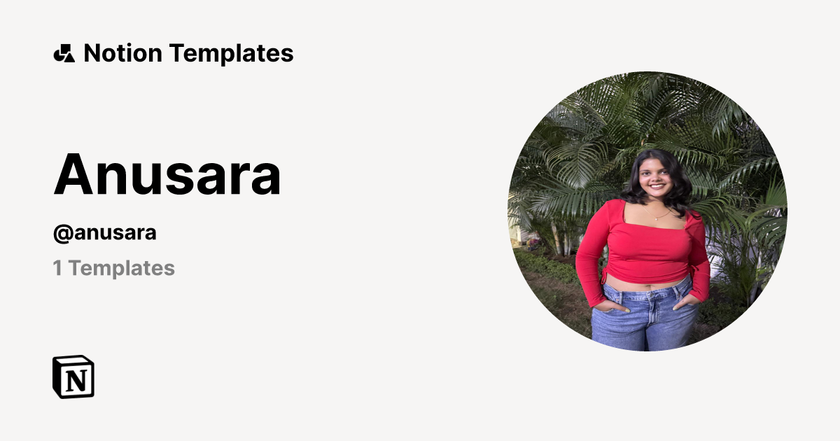 Anusara | Template Creator | Notion Marketplace