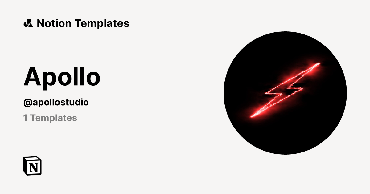 Apollo | Template Creator | Notion Marketplace