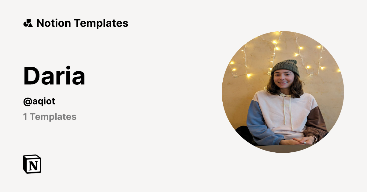 Daria | Template Creator | Notion Marketplace