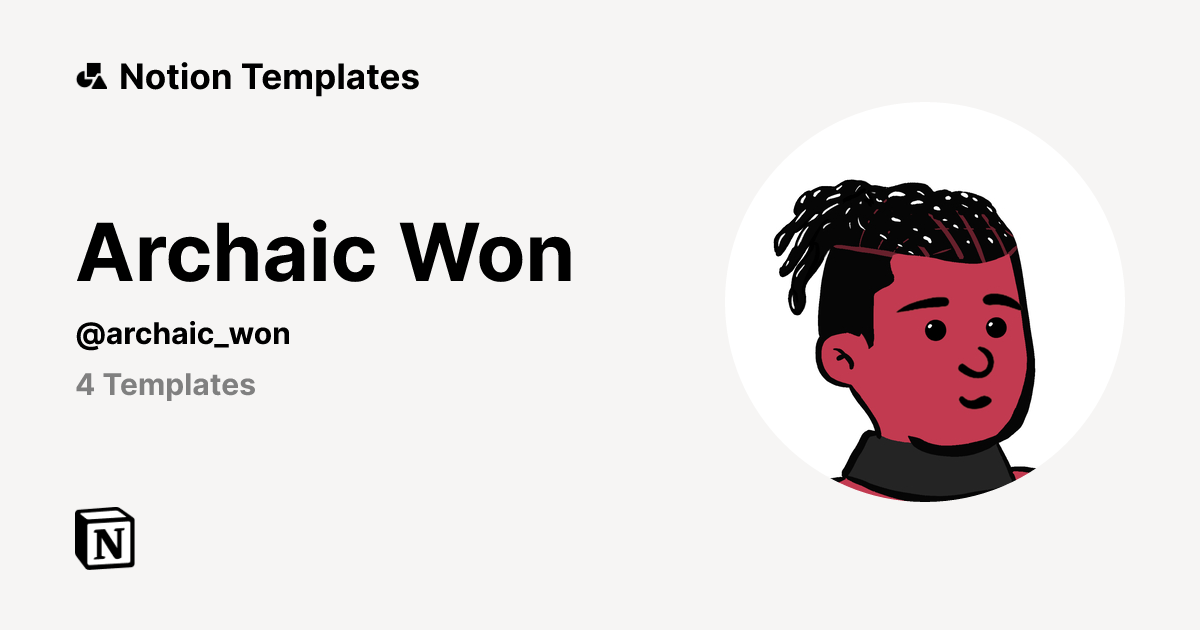 Archaic Won | Template Creator | Notion Marketplace