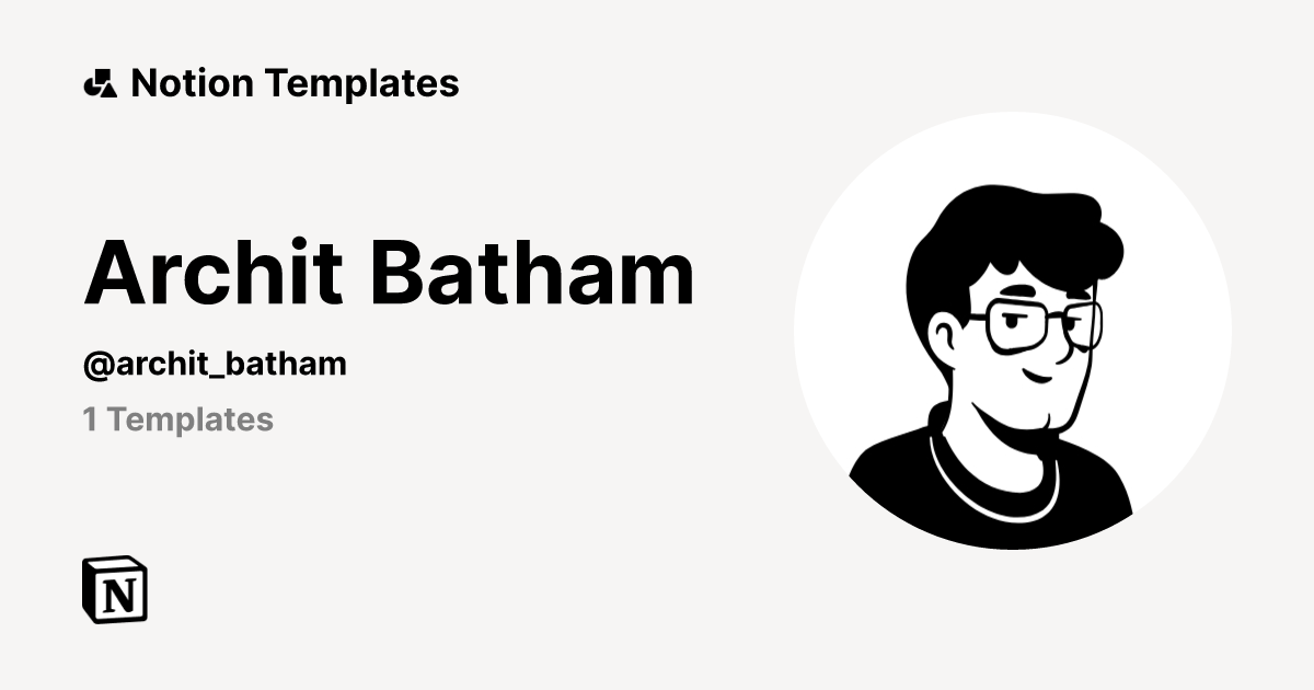 Archit Batham | Template Creator | Notion Marketplace
