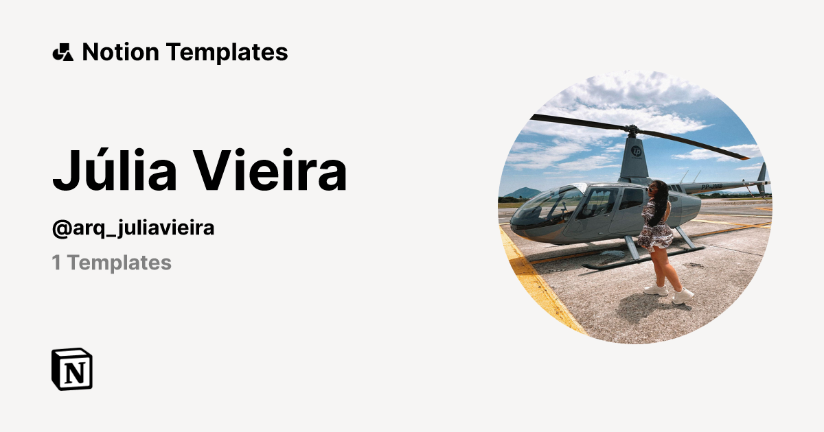 Júlia Vieira | Template Creator | Notion Marketplace