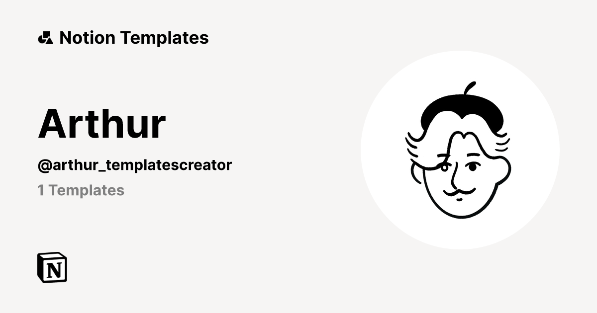Arthur | Template Creator | Notion Marketplace