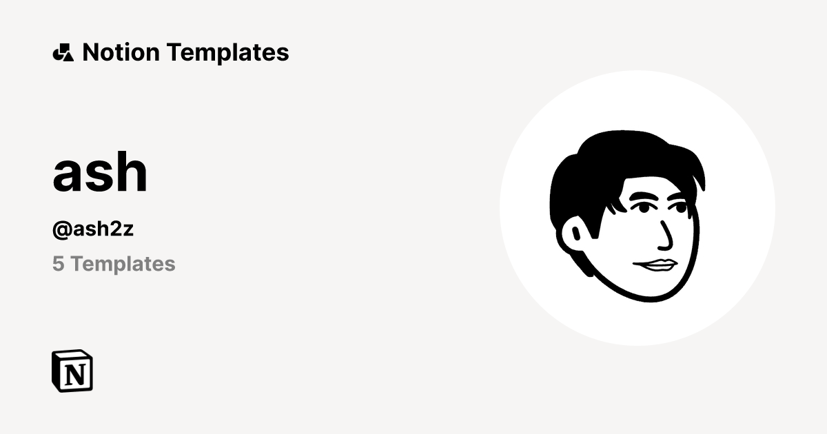 ash | Template Creator | Notion Marketplace