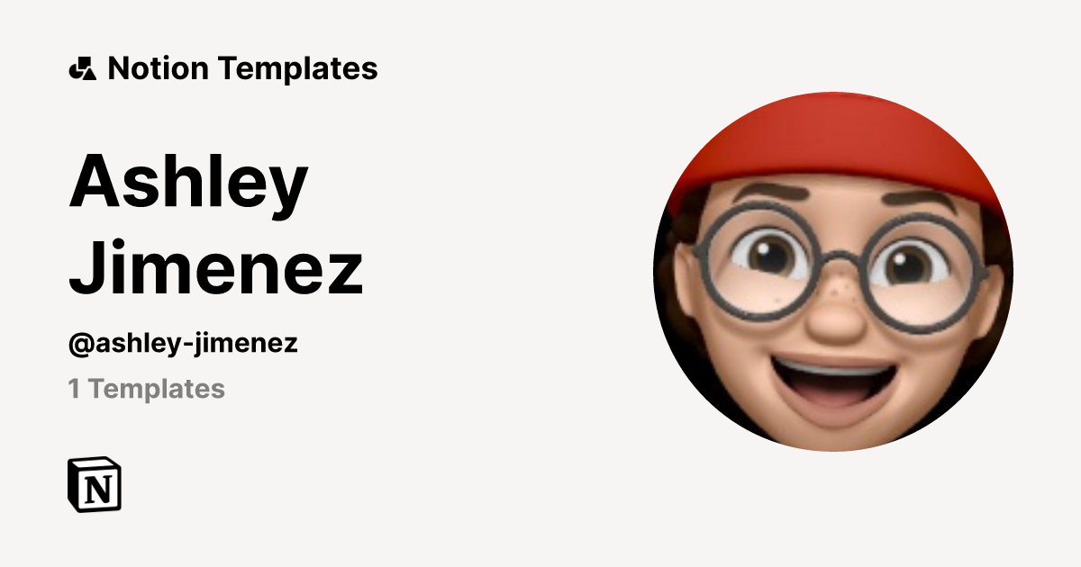 Ashley Jimenez | Template Creator | Notion Marketplace