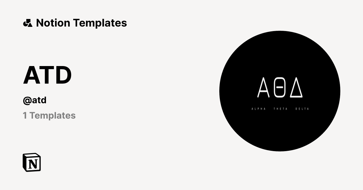 ATD | Template Creator | Notion Marketplace