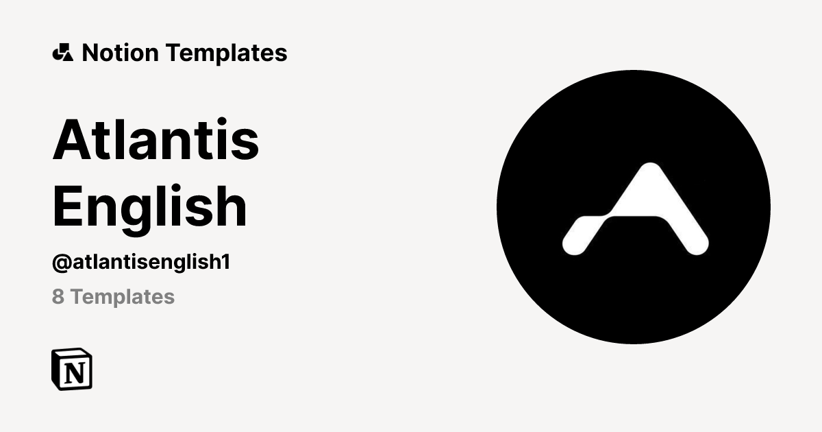 Atlantis English | Template Creator | Notion Marketplace