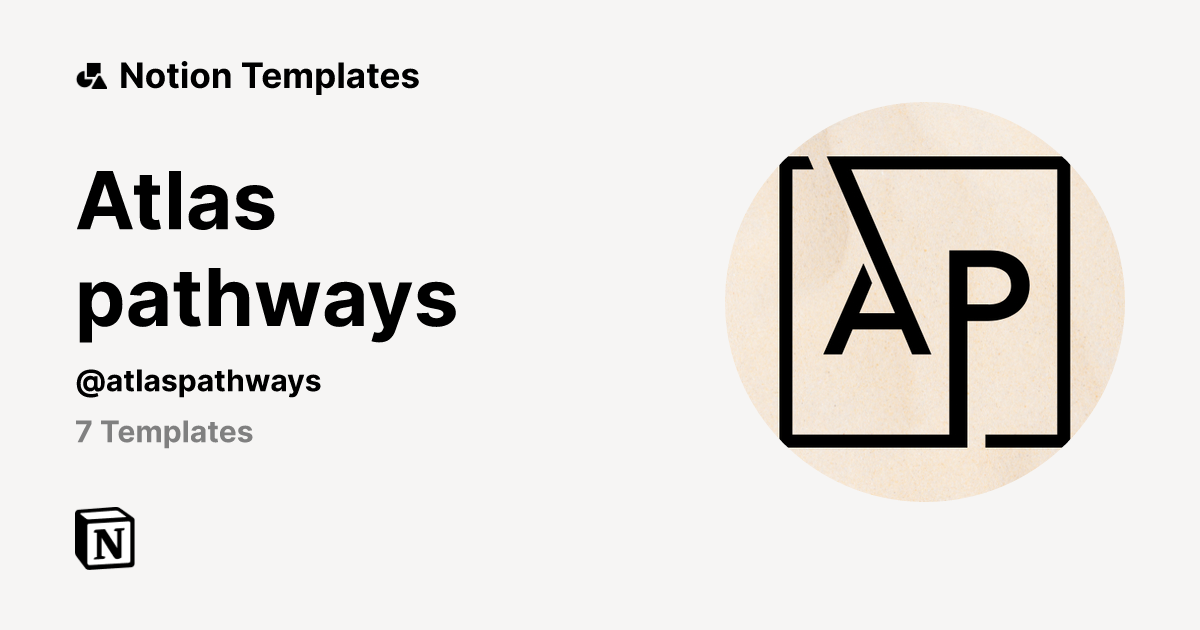 Atlas pathways | Template Creator | Notion Marketplace
