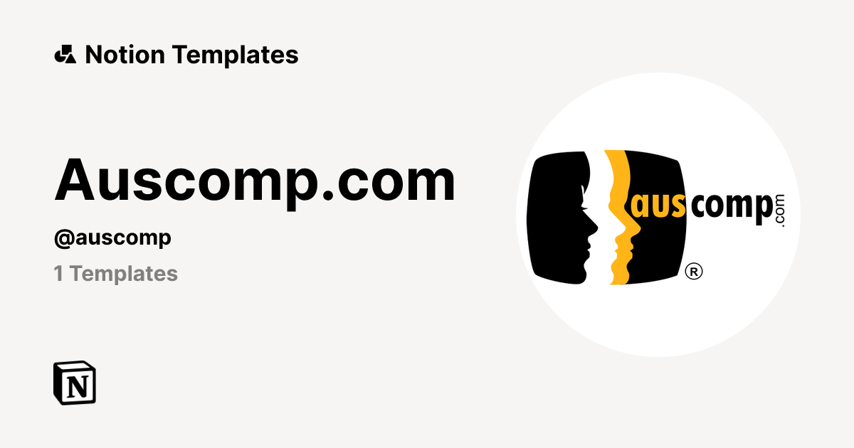 Auscomp.com | Template Creator | Notion Marketplace