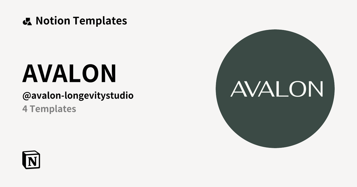 AVALON | Template Creator | Notion Marketplace