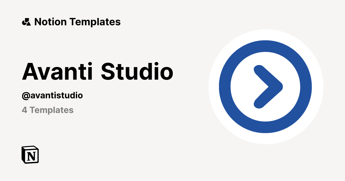 Avanti Studio | Template Creator | Notion Marketplace