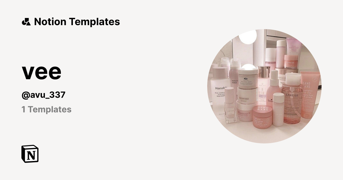vee | Template Creator | Notion Marketplace