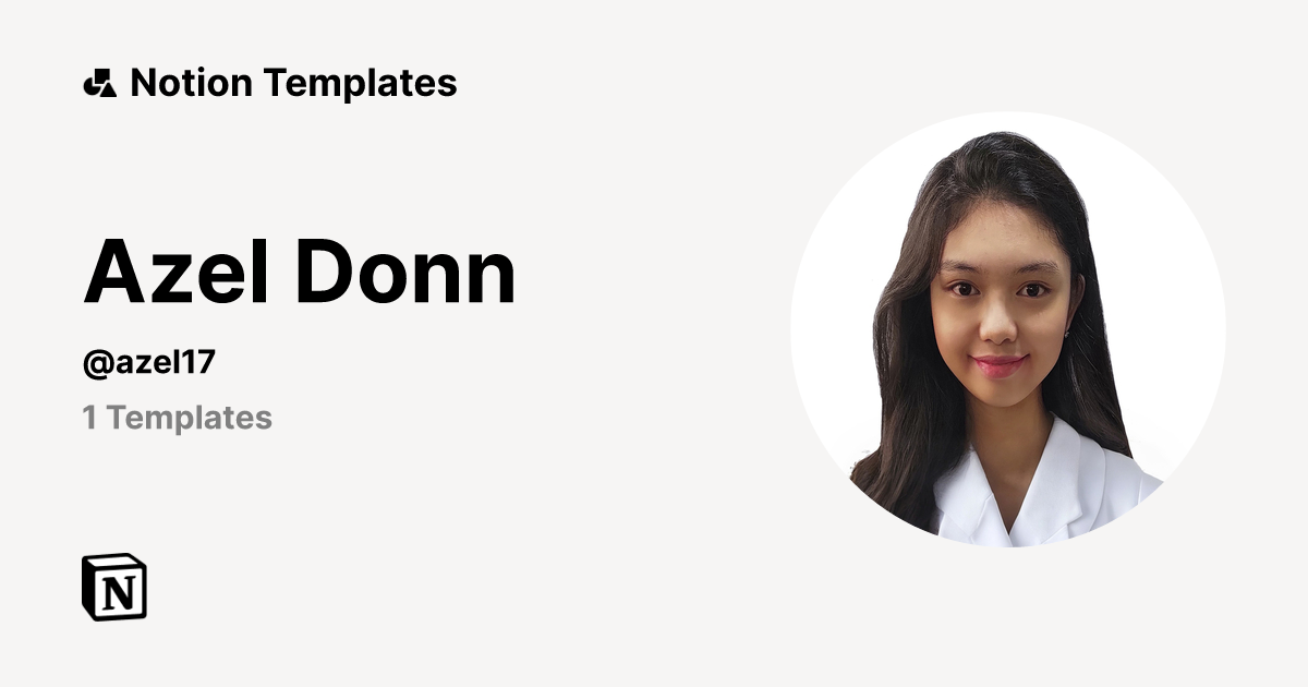 Azel Donn | Template Creator | Notion Marketplace