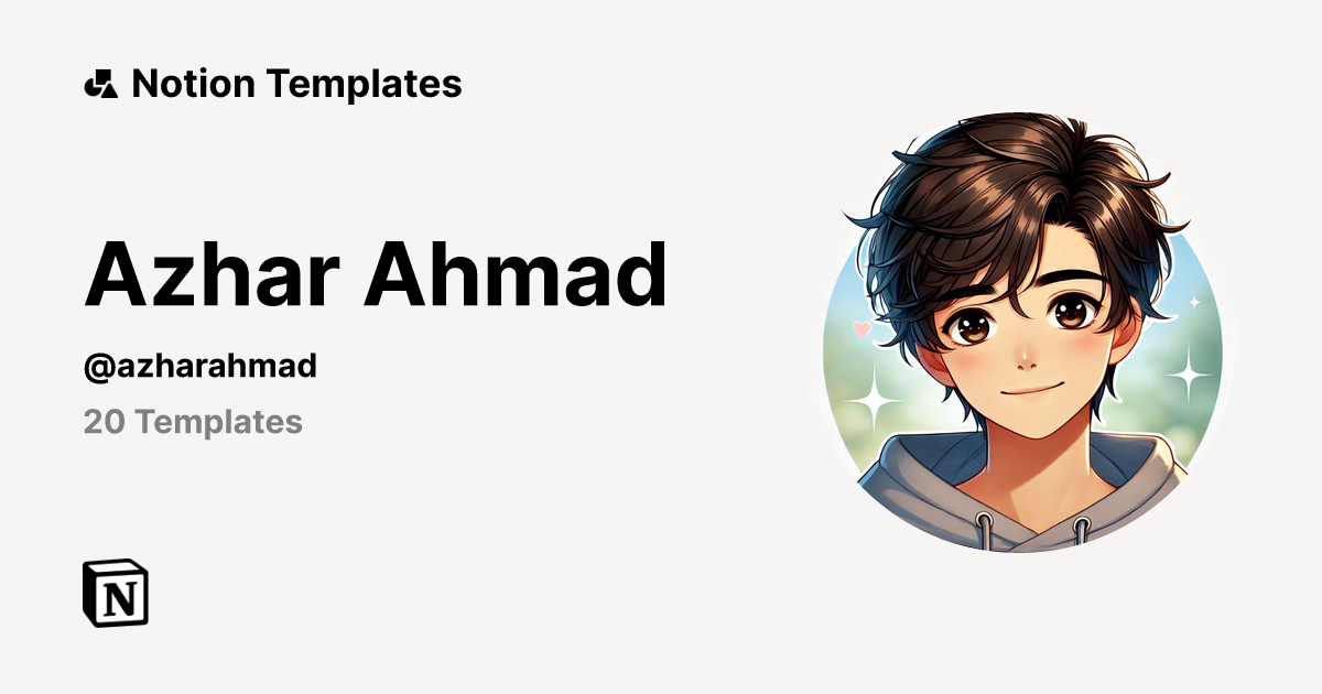 Azhar Ahmad | Template Creator | Notion Marketplace