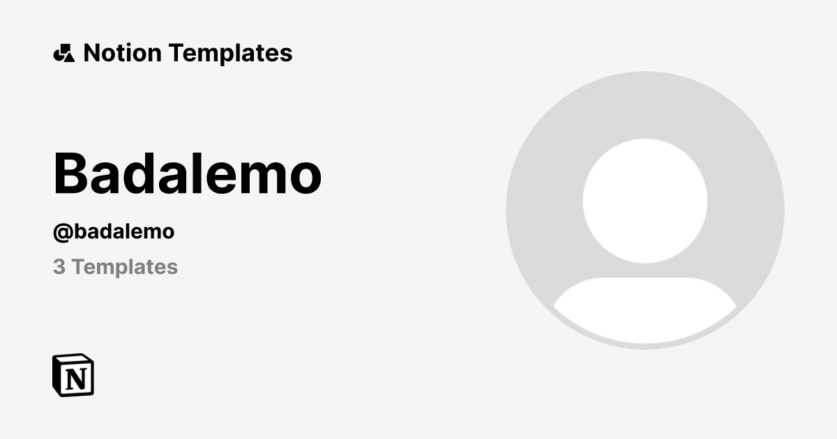 Badalemo | Template Creator | Notion Marketplace